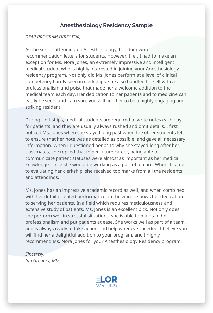 Perfect Sample Letter of Recommendation for Pediatric Residency