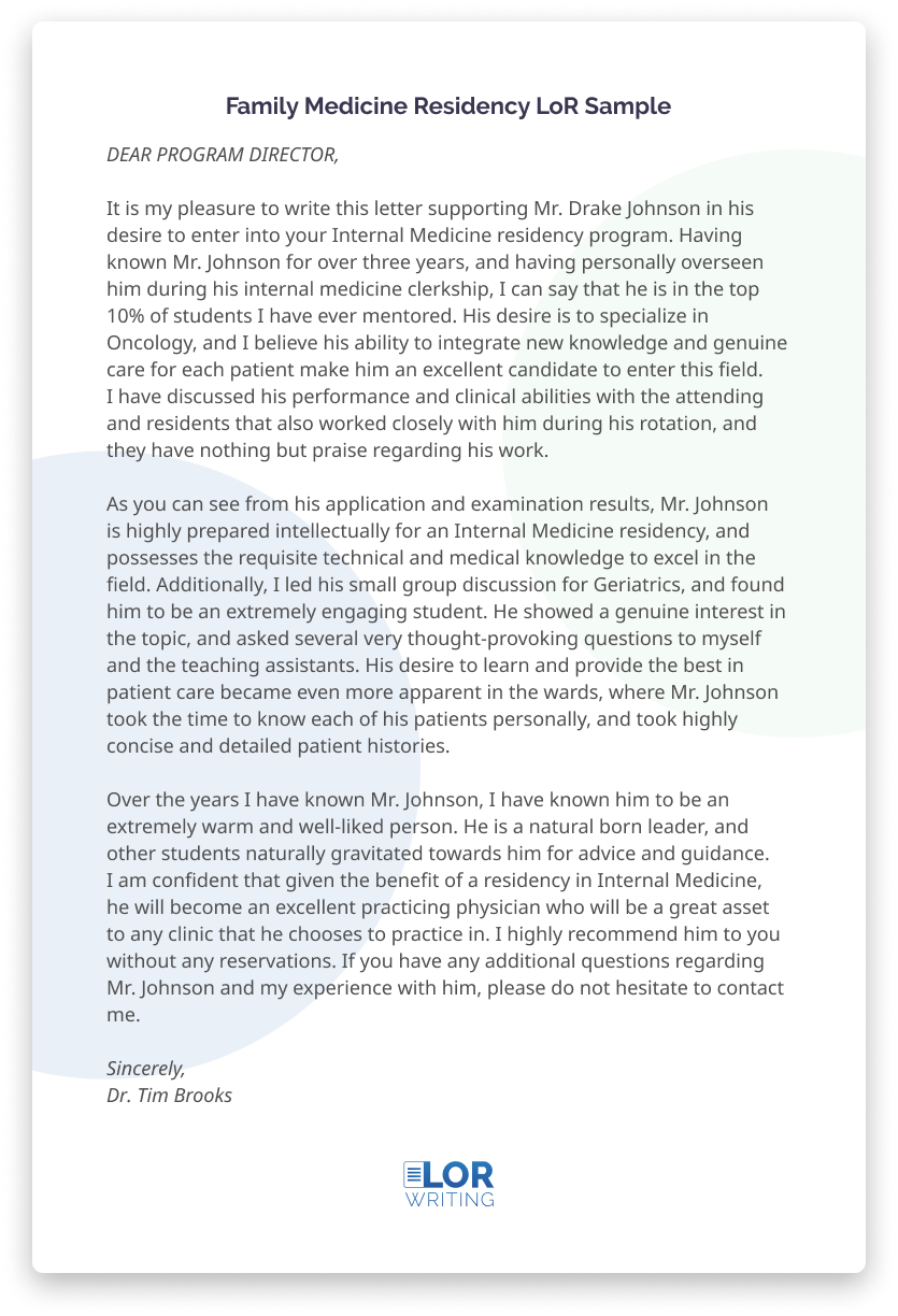 Perfect Sample Letter of Recommendation for Pediatric Residency