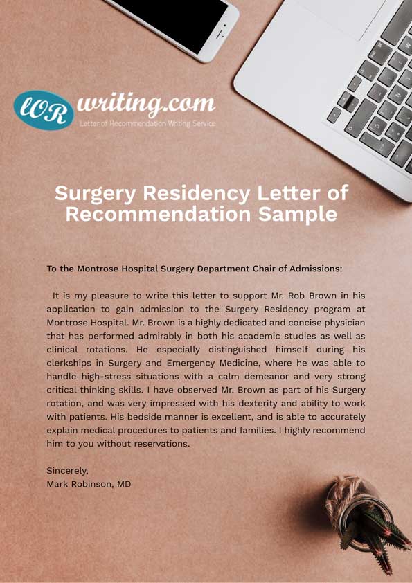 Strong Letter Of Recommendation Residency Sample HQ Printable Documents
